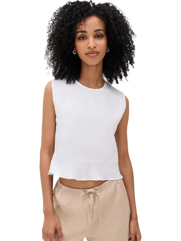 LESET Yoko Peplum Top - White
