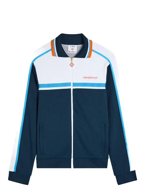 Casablanca Panelled Jersey Track Jacket - Navy