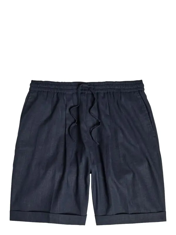 AURÉLIEN Seaside Linen Shorts - Navy