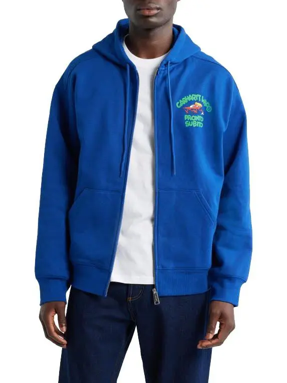 Carhartt Work In Progress Pronto Subito Graphic Zip Hoodie - Wolfsbane
