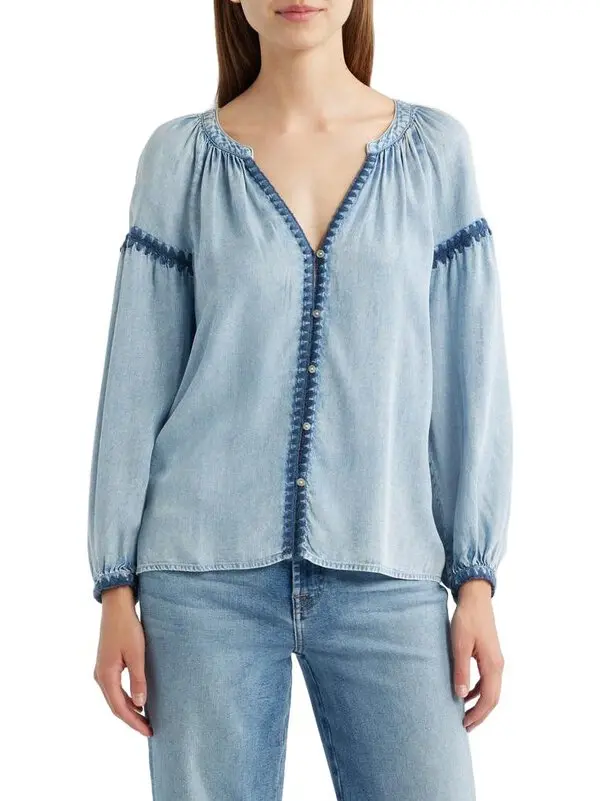 Rails Toshi Chambray Shirt - Medium Cloud Wash