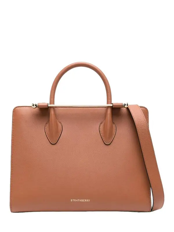 Strathberry Midi Tote Leather Chestnut - Brown