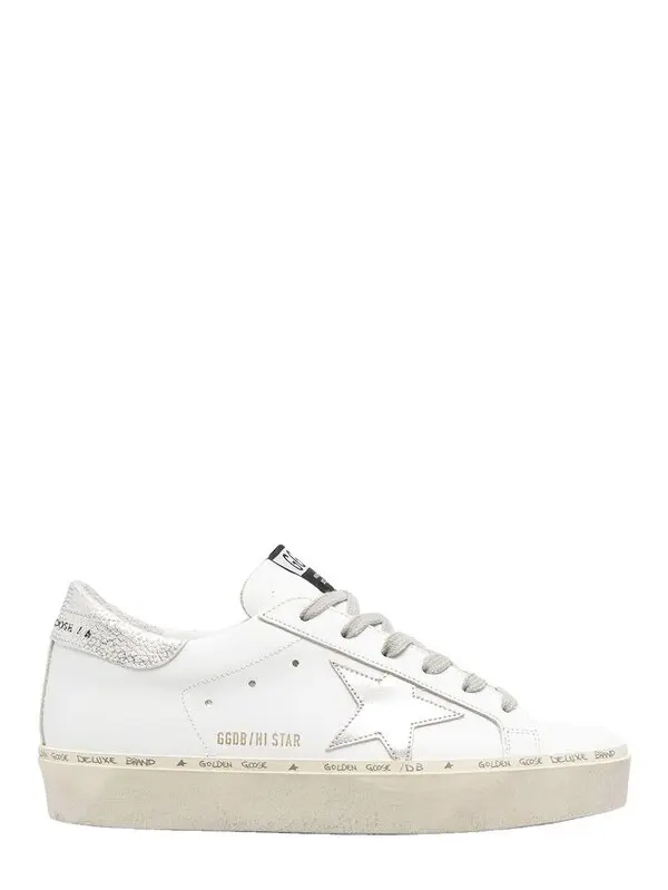 Golden Goose Hi Star Suede Leather Sneakers - Silver