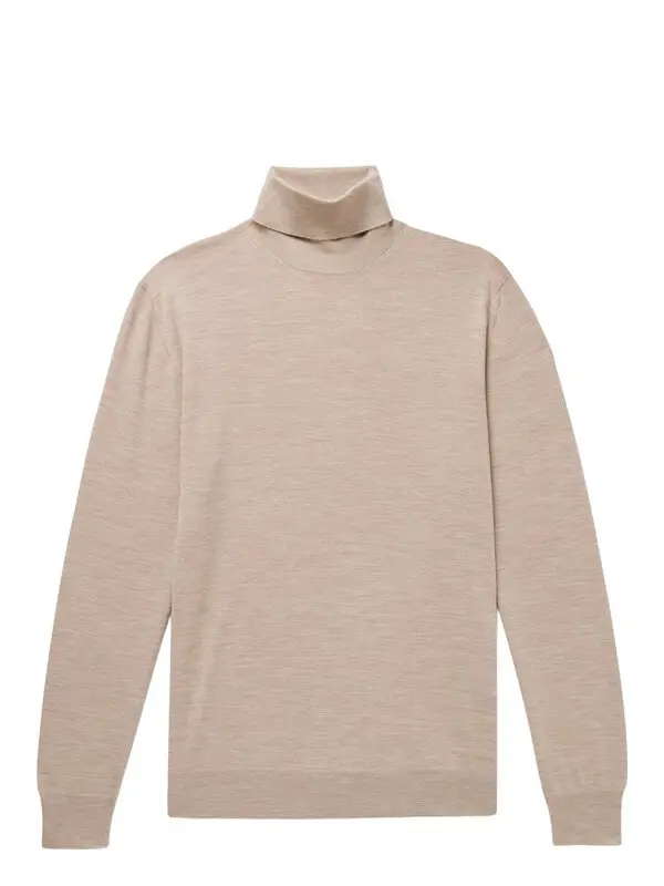 LARDINI Virgin Wool Rollneck Sweater - Neutrals