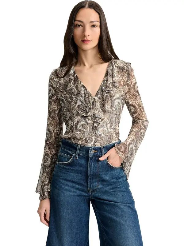 Veronica Beard Kyrie Silk Blouse - Dove Multi