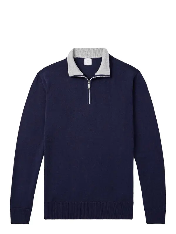 Eleventy Cashmere Half-zip Pullover - Blue