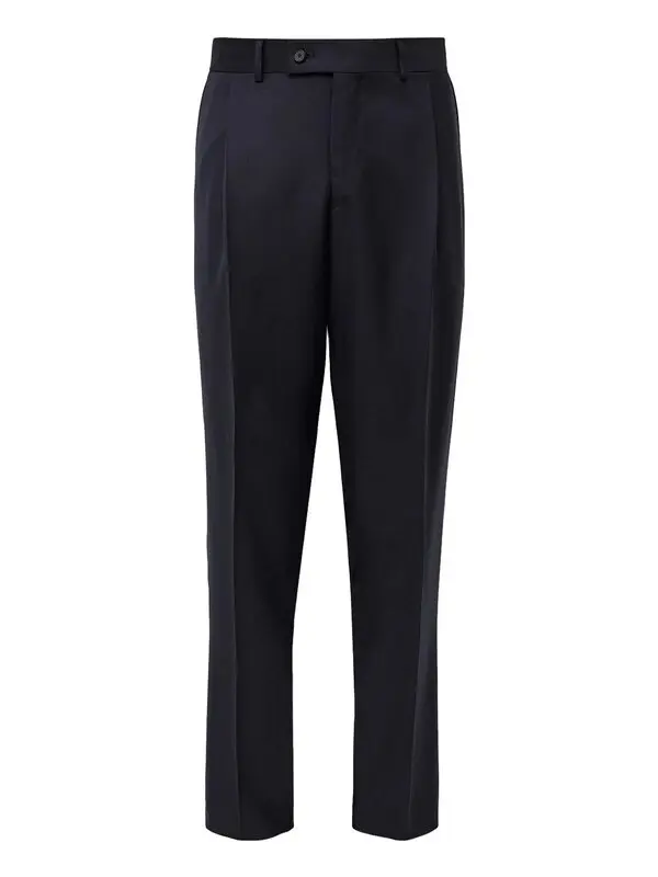 Caruso Slim-fit Pleated Wool Trousers - Blue