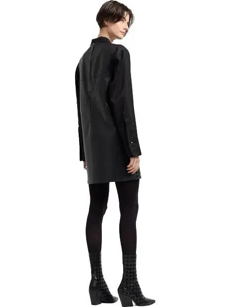 Emporio Armani Polygon Capsule Collection Nappa Leather Dress - Black