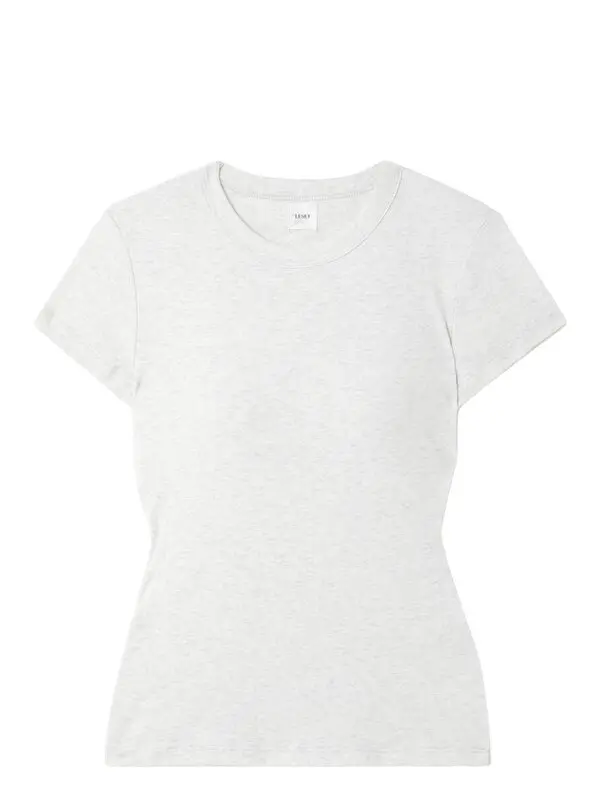 LESET Nando Ribbed Cotton-jersey T-shirt - Gray