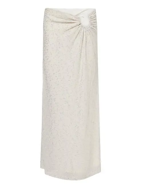 Christopher Esber Metallic Looped Knitted Maxi Skirt - Dune Metallic