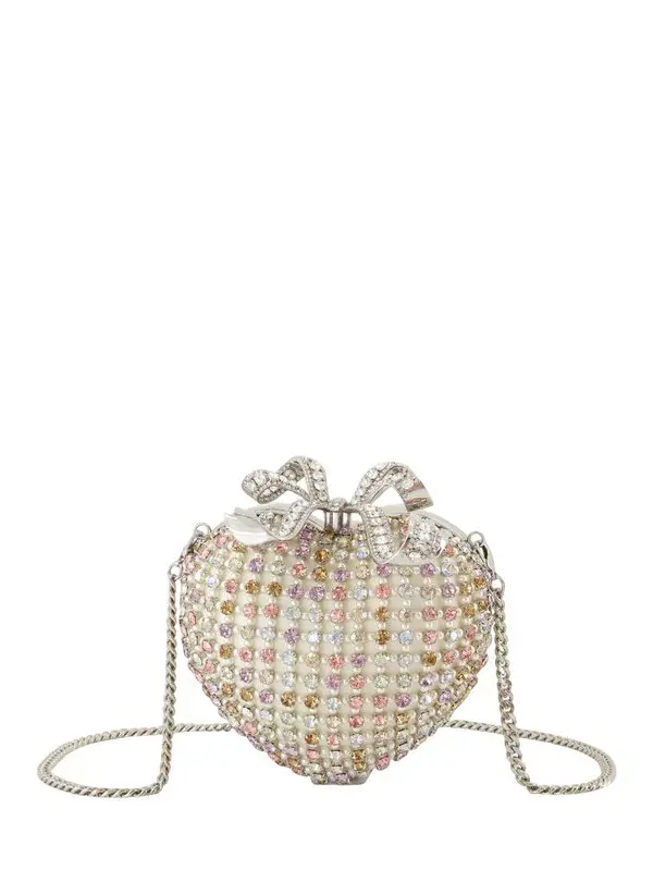 SELF-PORTRAIT Crystal Heart Clutch - Multicolor