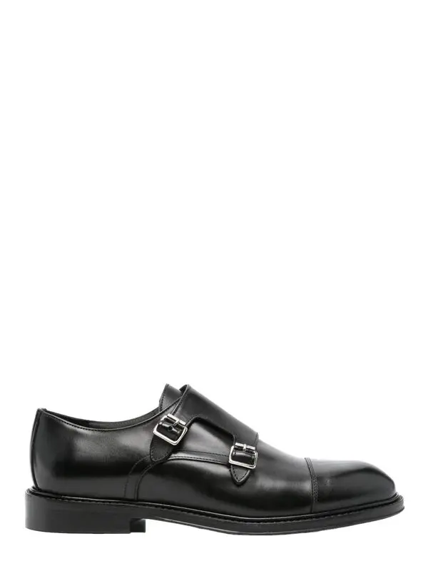 Corneliani Double-buckle Flat Shoes - Black