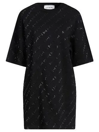 Iceberg Mini T-shirt Dress With Crystals - Black