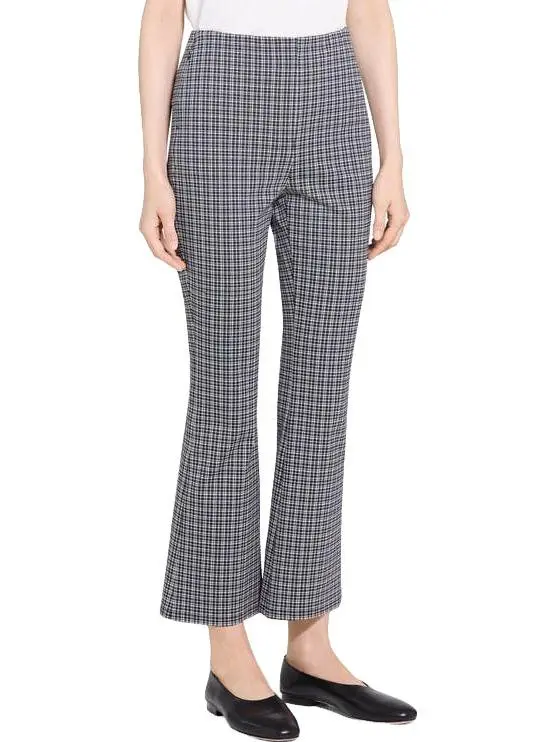Theory High-waisted Kick Flare Ankle Pants - Almond Multi