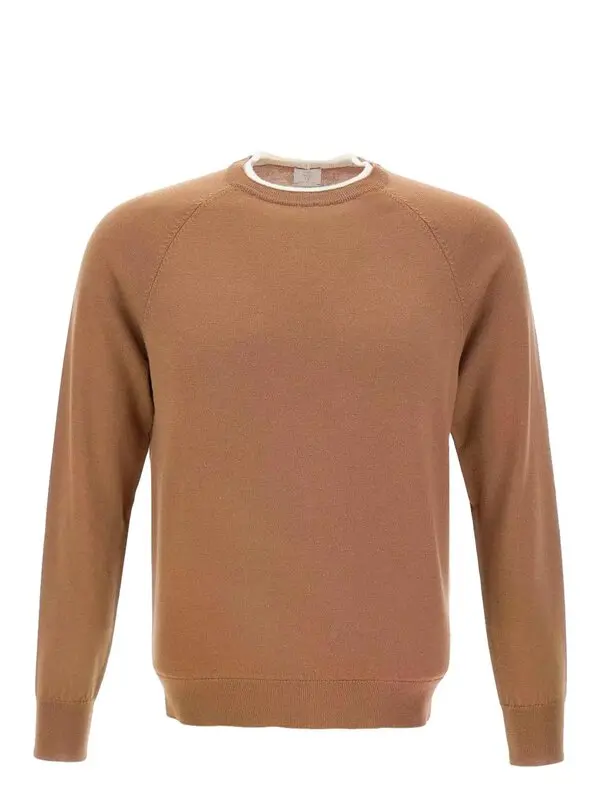 Eleventy Ribbed-hem Wool Sweater - Brown