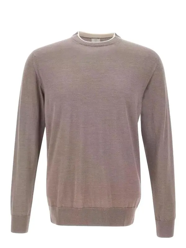 Eleventy Crew-neck Ribbed Sweater - Brown