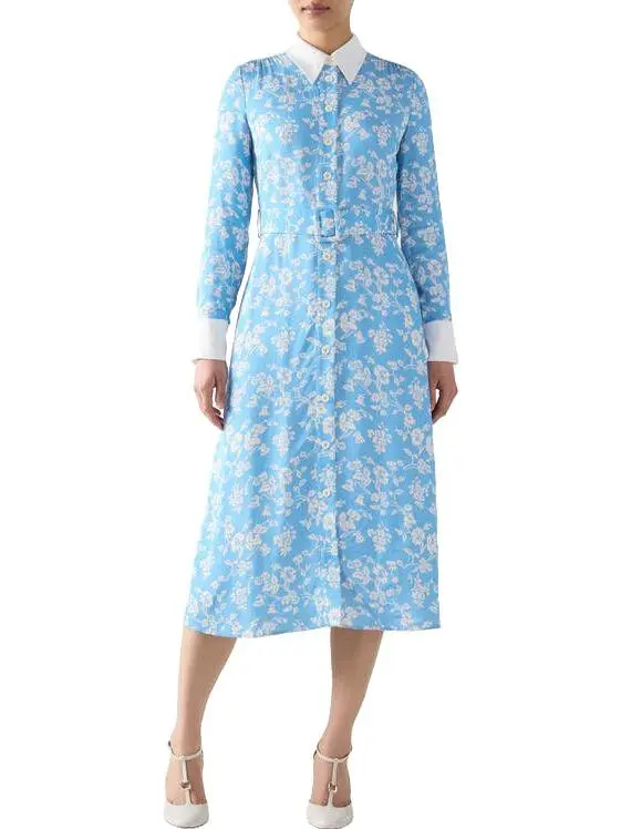 LK BENNETT Kate Floral Shirtdress - Blue Multi