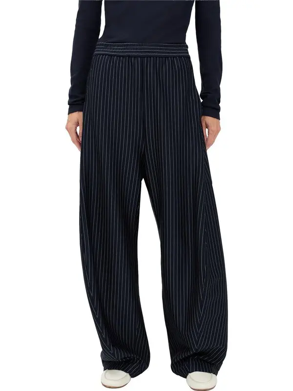Tibi Pinstripe Winslow Pants - Navy Multi