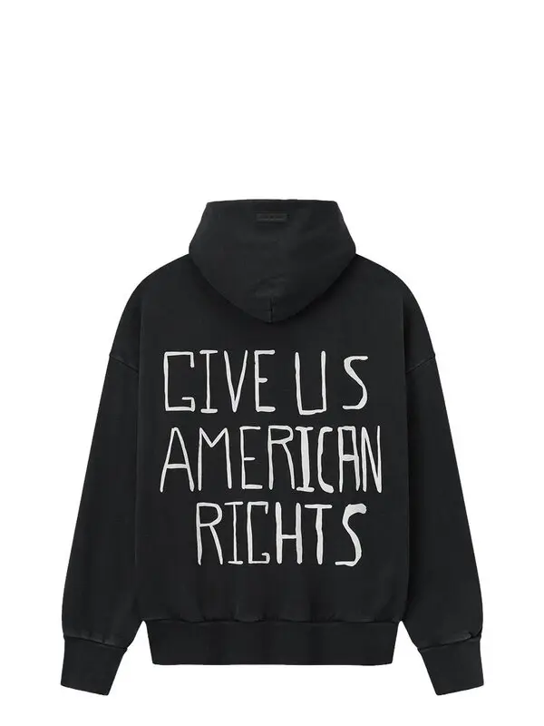 Fear Of God Printed Fleece Hoodie - Black