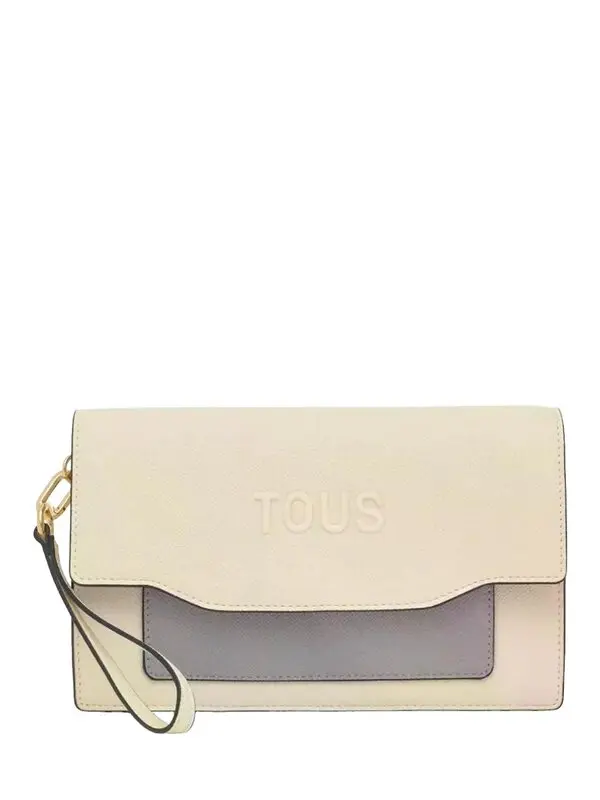TOUS Logo-embossed Two-tone Clutch Bag - Neutrals
