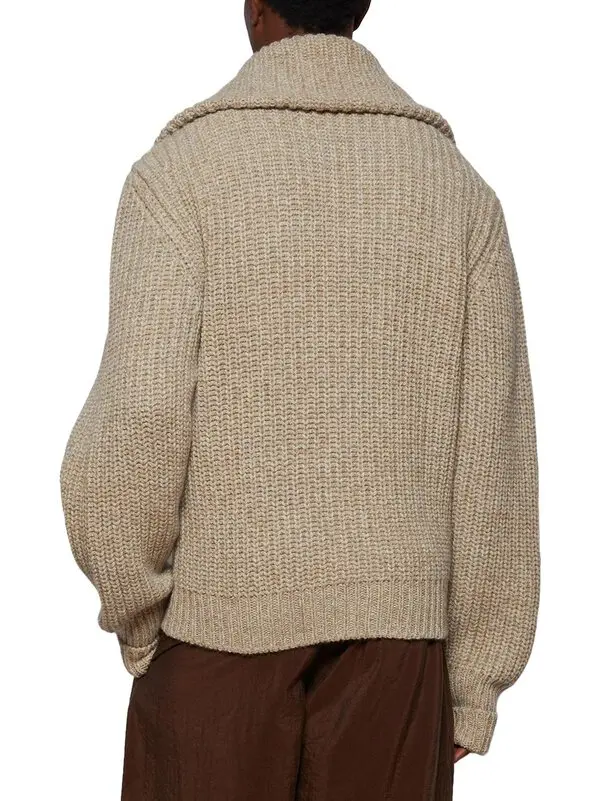 LEMAIRE Zipped Alpaca And Yak Cardigan - Beige