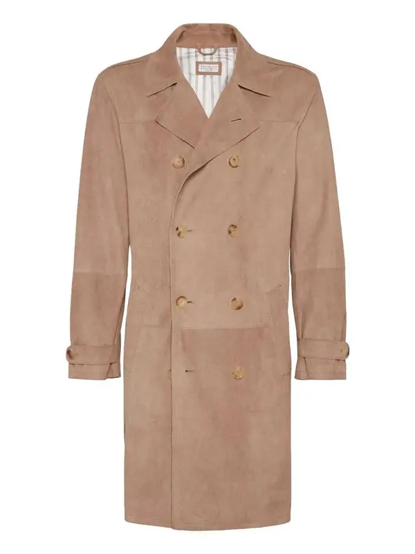 Brunello Cucinelli Leather Coat - Brown