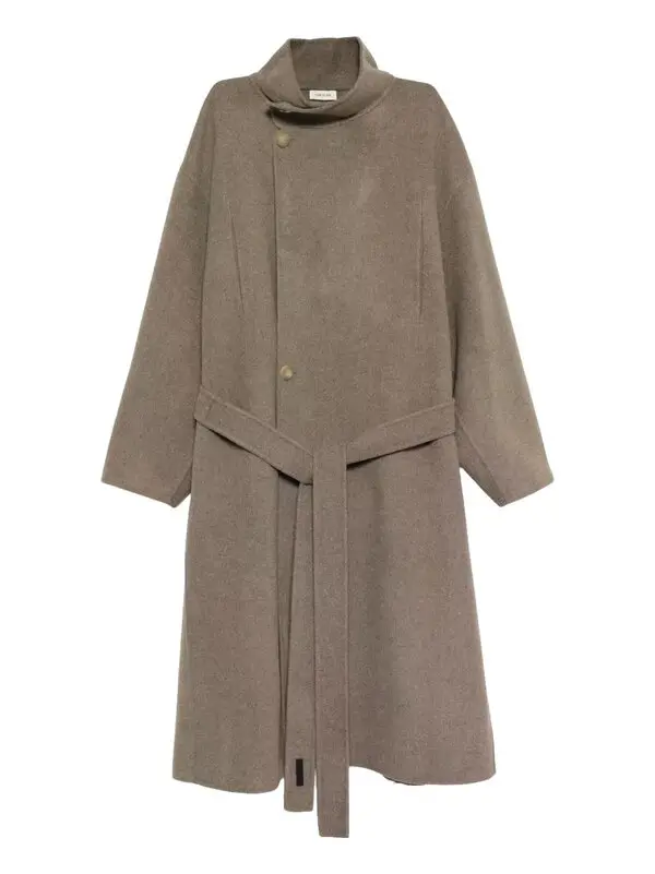 Fear Of God High-neck Double-breasted Coat - Brown