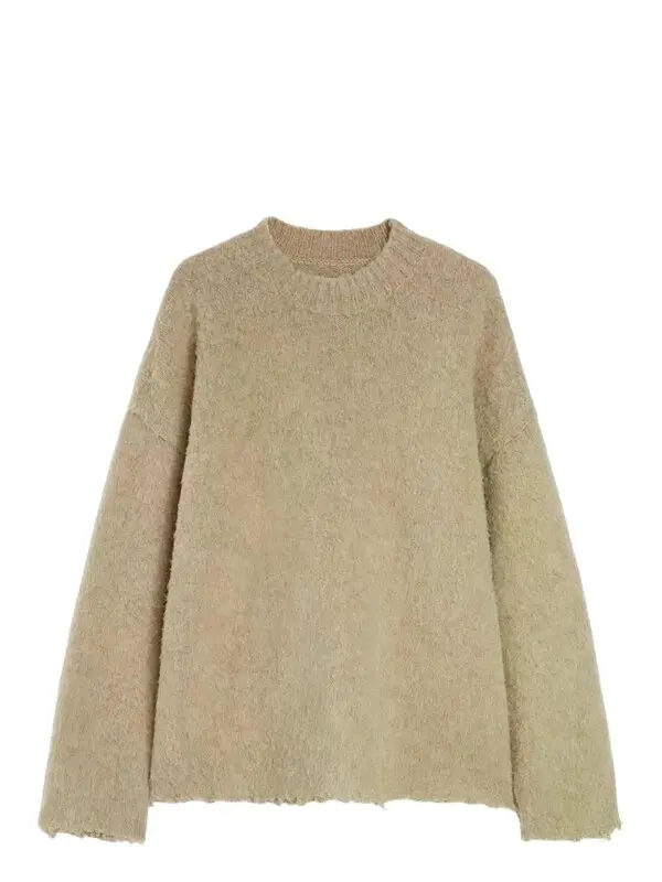 JIL SANDER Brushed Frayed-hem Wool Sweater - Neutrals