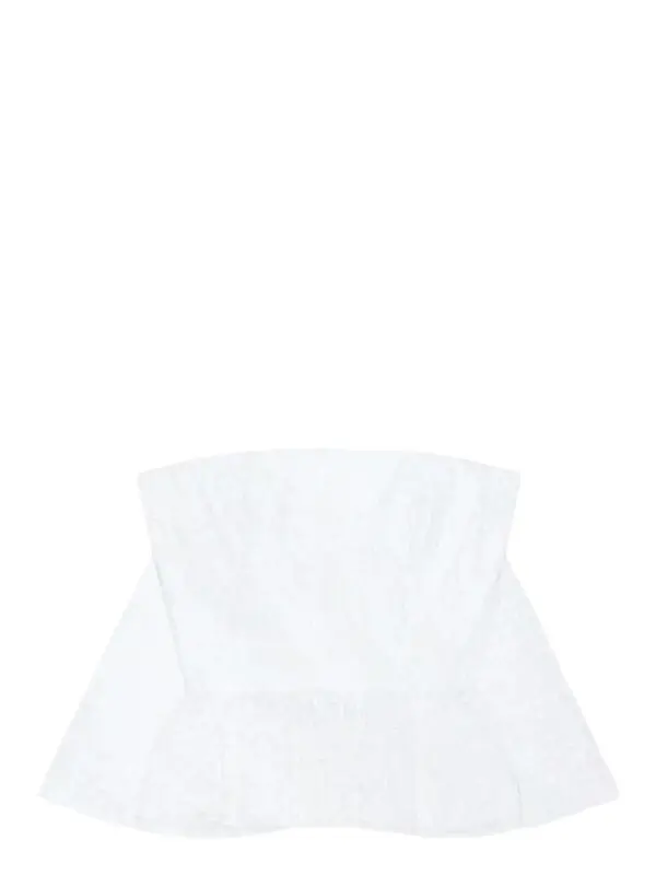Givenchy Embroidered Strapless Ruffled Top - White