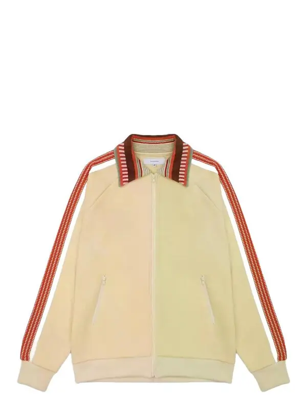 SASQUATCHFABRIX Striped Panel Zip-up Jacket - Yellow