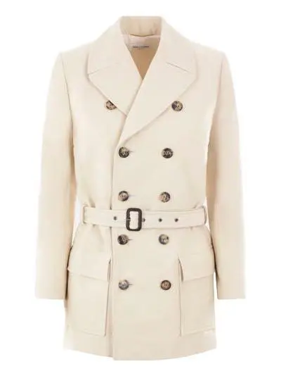 Saint Laurent Saharienne Overcoat - Craie