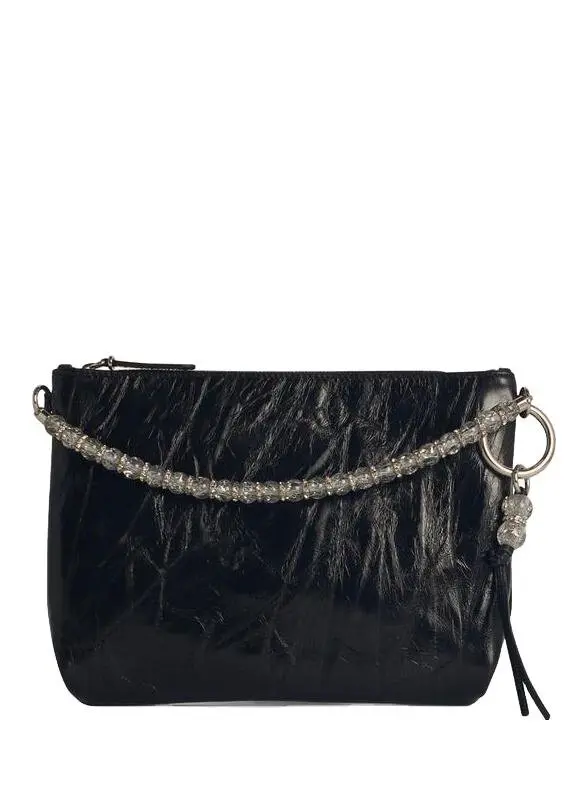 JIMMY CHOO Callie Leather Bag - Black