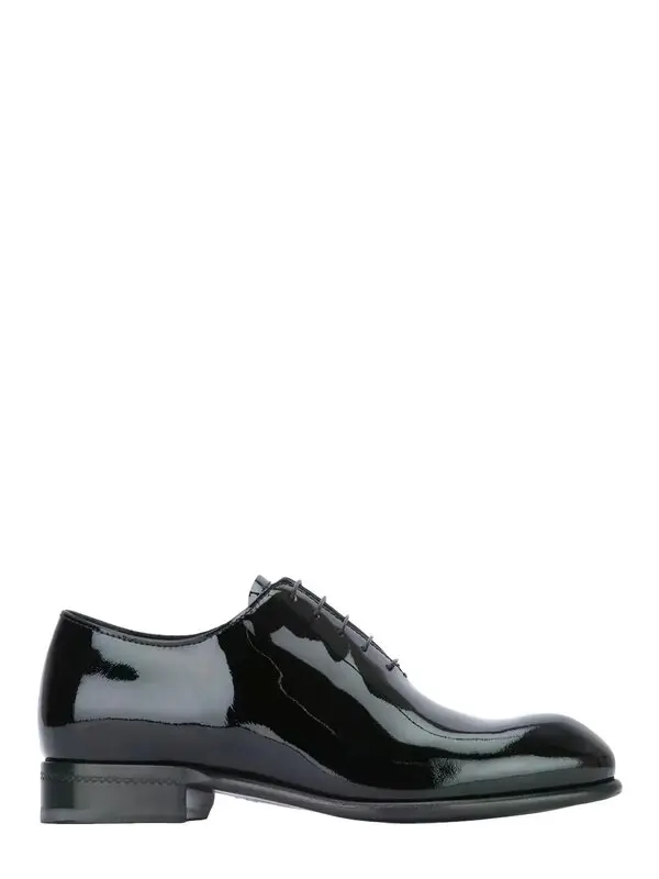 Zegna Vienna Leather Oxford Shoes - Black