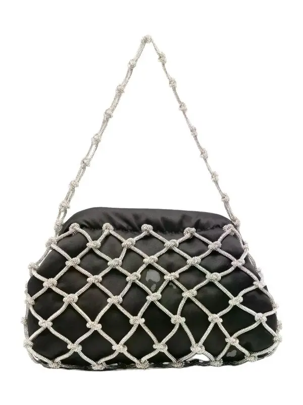 Rosantica Crystal-embellished Satin Clutch - Black
