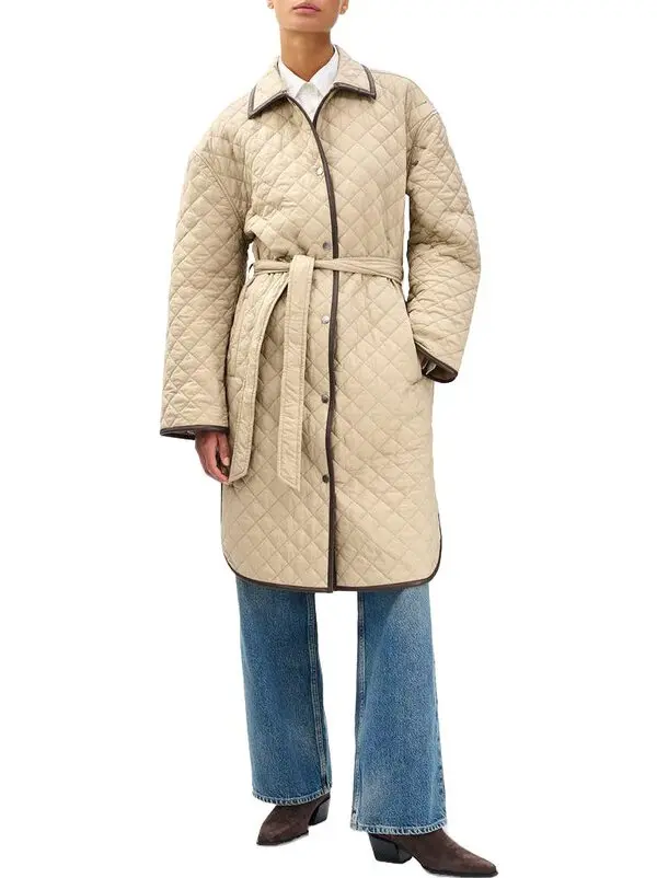 Rag & Bone Oversized Quilted Nylon Coat - Tan