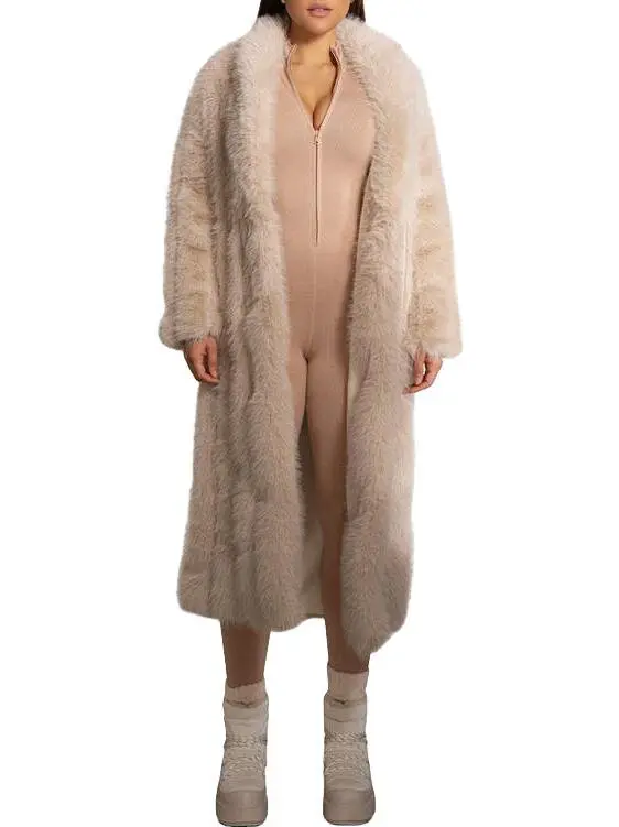 JLUXLABEL Faux Fur Coat - Beige