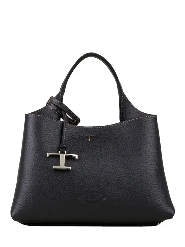 TOD'S Micro Leather Shopper - Black
