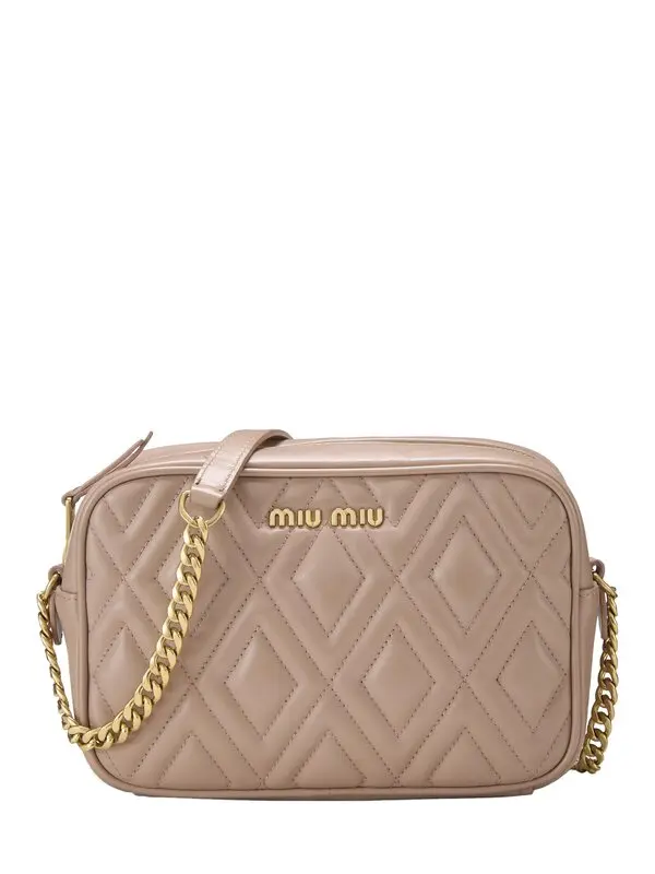 Miu Miu Nappa Matelassé Camera Bag - Pink