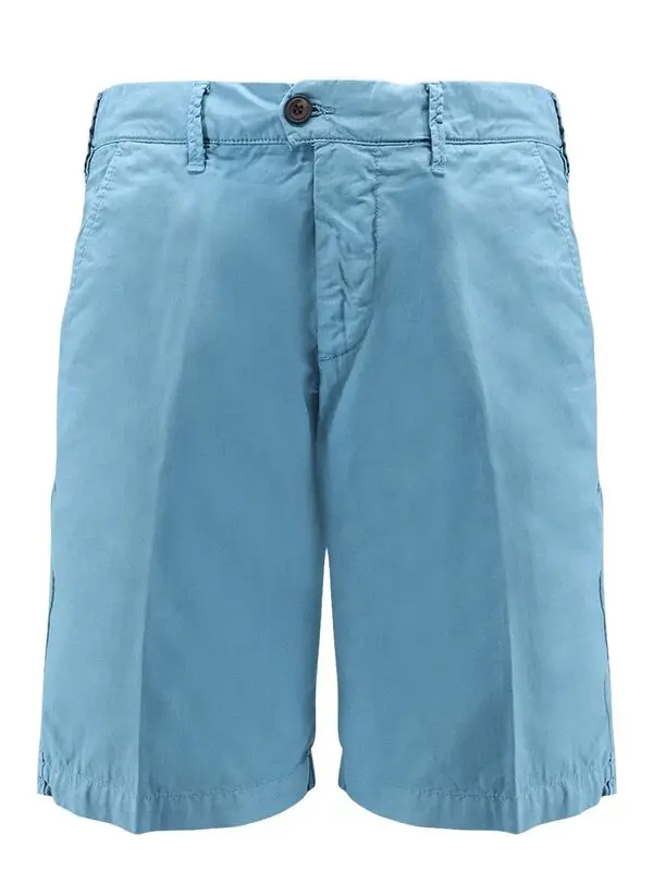 NUGNES 1920 Regular Fit Cotton Shorts - Blue