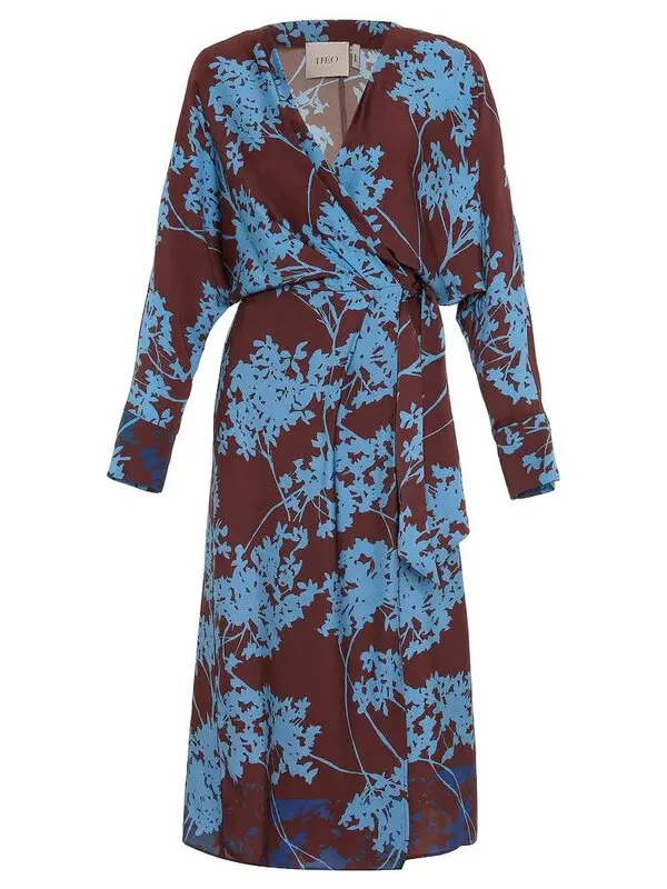 THEO THE LABEL Hydra Printed Maxi Dress - Koffee/blue