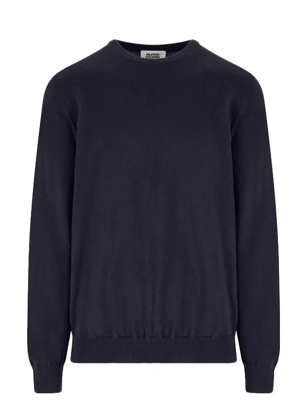 Alpha Studio Pure Cashmere Crew-neck Sweater - Blue