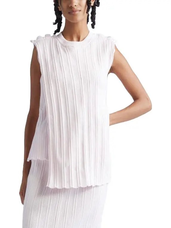 JIL SANDER Asymmetric Ribbed Cotton Wrap Vest - Morganite