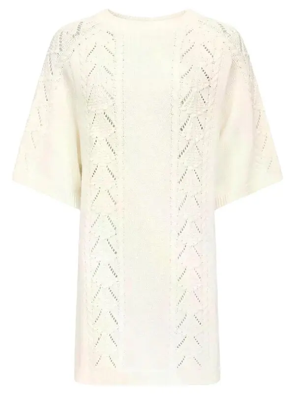 Loulou De Saison Arman Cable-knit Mini Dress - White
