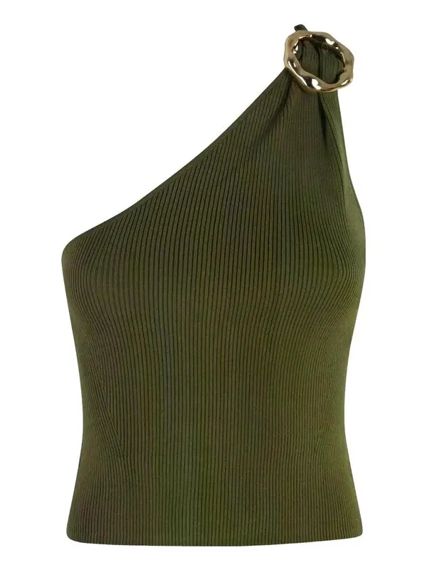 Simkhai One-shoulder Ribbed Top - Green