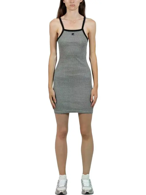 COURREGES Houndstooth Mini Dress - Black