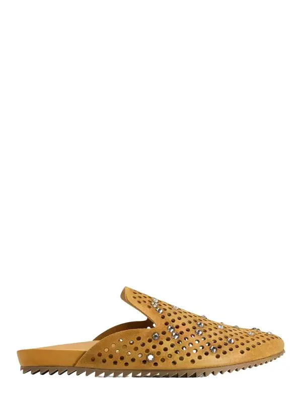 PEDRO GARCIA Braidy Crystal-embellished Mules - Brown