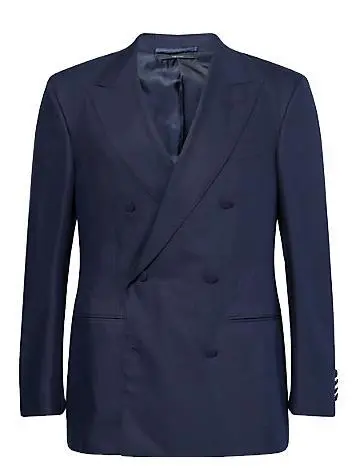 Dunhill Double-breasted Silk Jacket - Spring Navy