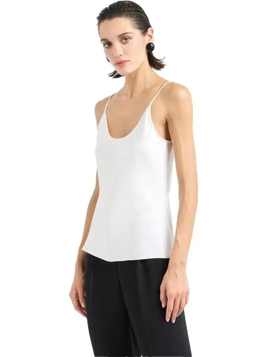 Giorgio Armani Double-sided Silk-satin Top - White