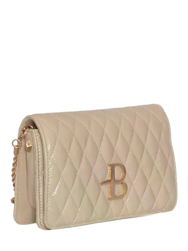 BALLANTYNE Quilted Clutch With Chain Strap - Neutrals