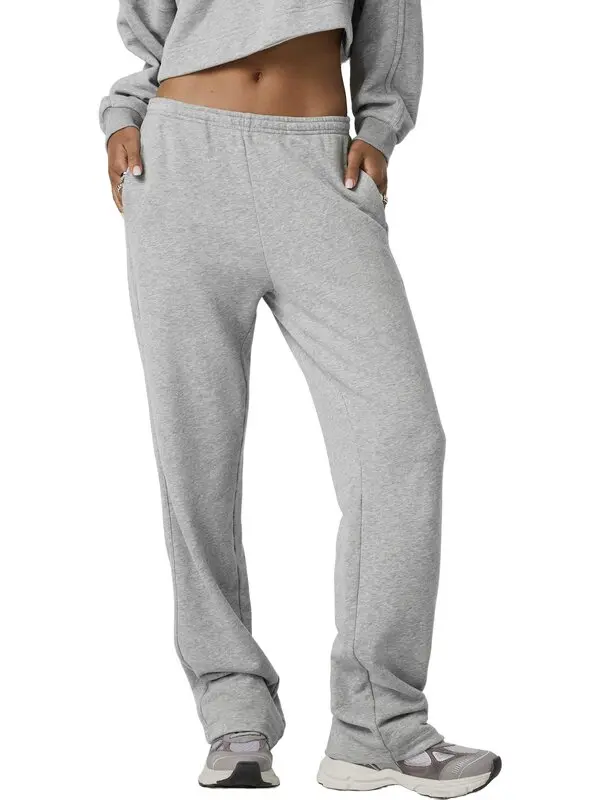 Vuori Sedona Straight Leg Long Sweatpants - Light Heather Grey